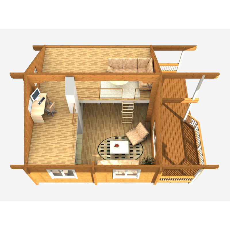 PALMATIN PUHKUS Standard, drvena kuća sa saunom, 72.70 m2 + 16.10 m2 terasa
